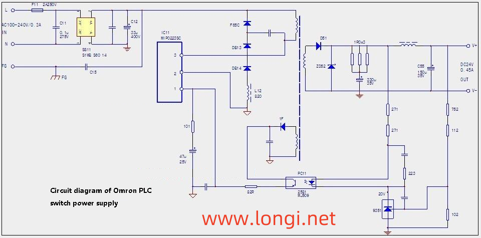 Omron PLC switch power supply drawings and maintenance methods – longi