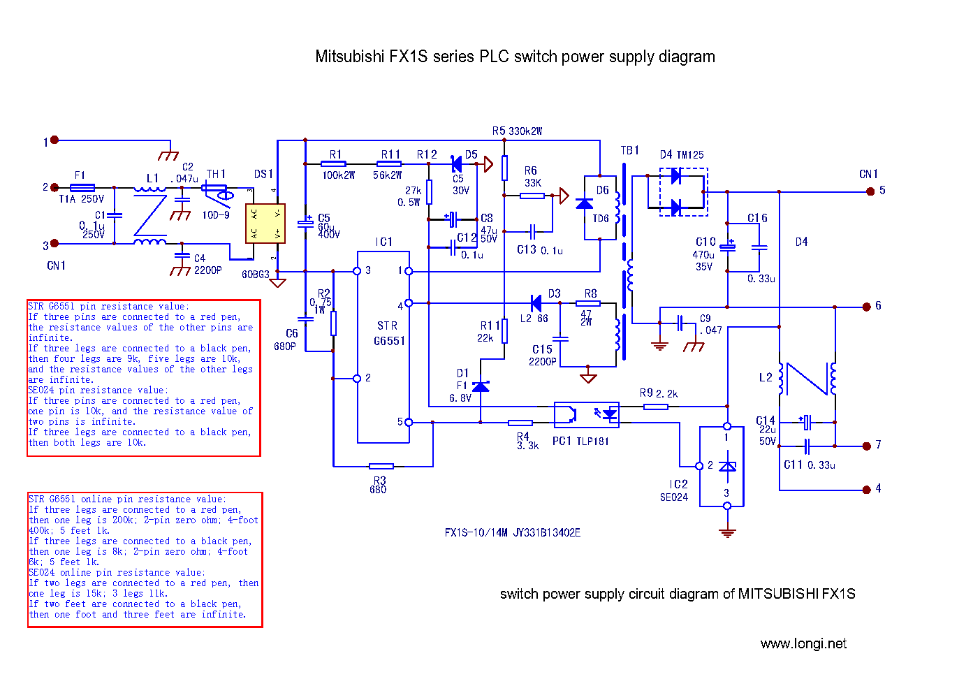 Mitsubishi FX1S Switching Power Supply Maintenance and STRG6551 Chip ...