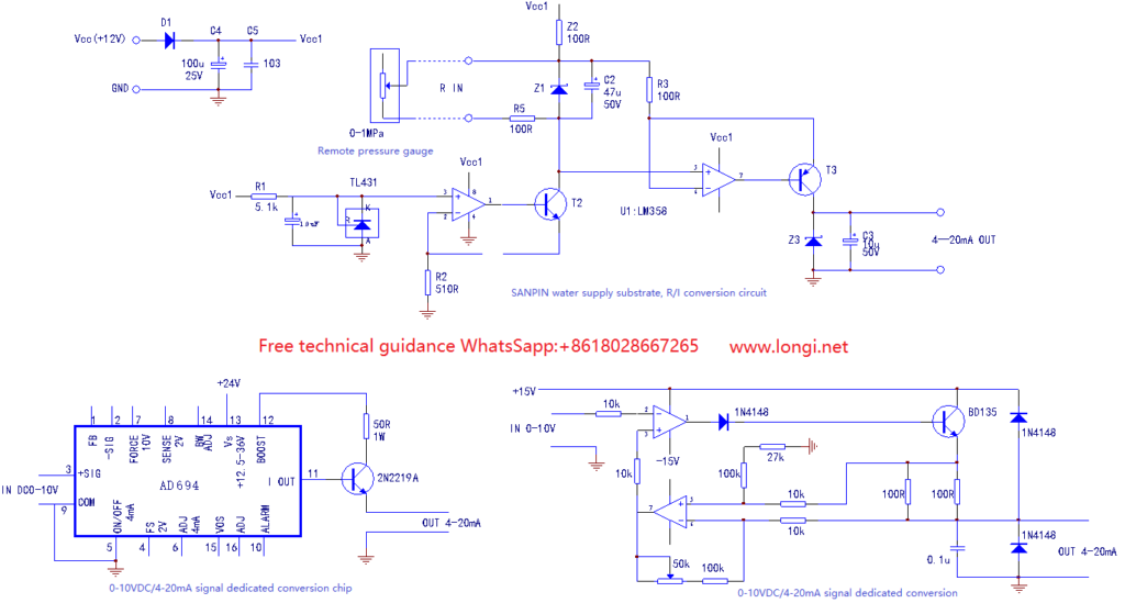 Signal conversion circuit from 0-10VDC to 4-20mA – longi