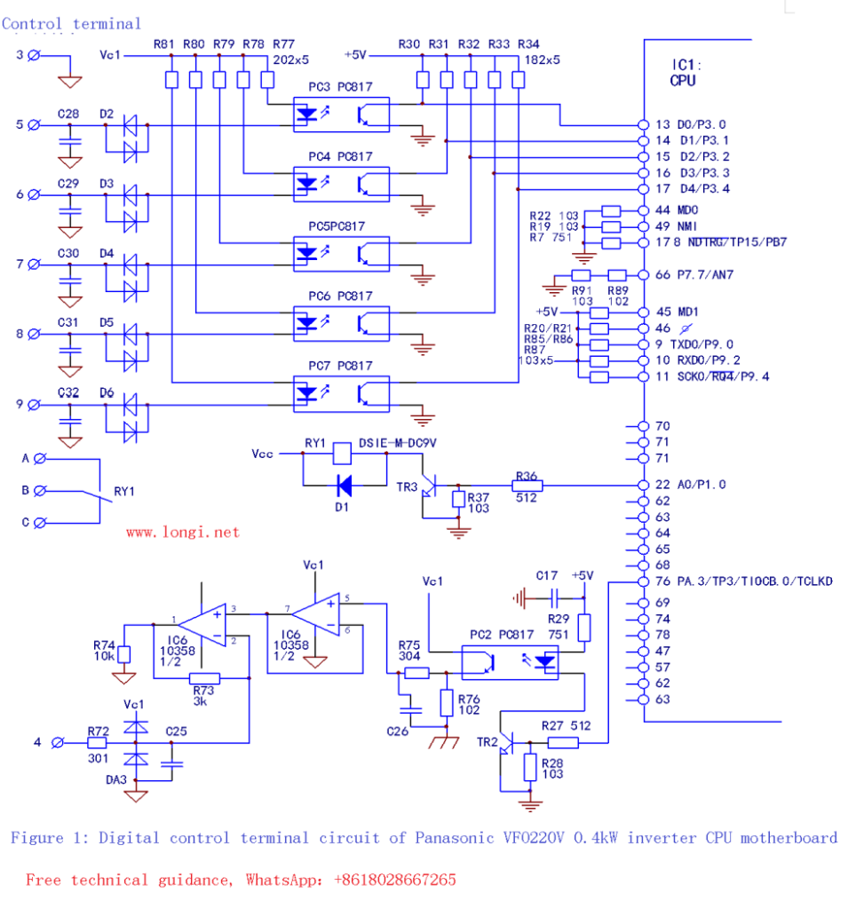 the control terminal circuit of Inverter CPU motherboard – longi