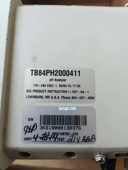 ABB TB84PH2000411 pH Analyzer | 84 Analyzer Series | Industrial Water ...